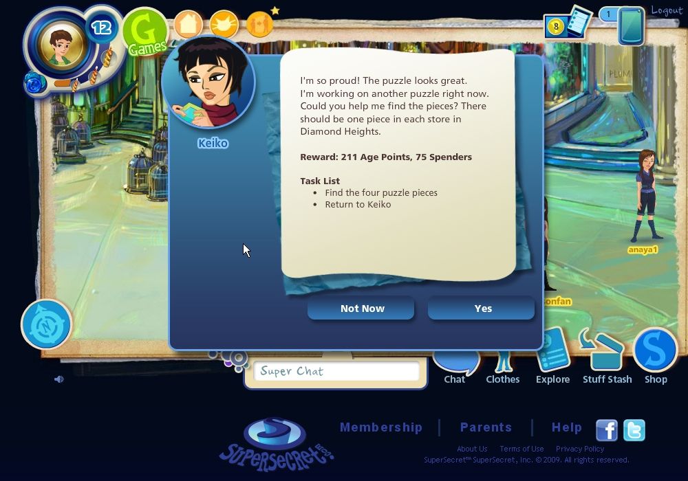 Screenshot of SuperSecret (Browser, 2009) - MobyGames