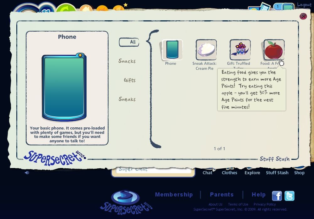 Screenshot of SuperSecret (Browser, 2009) - MobyGames