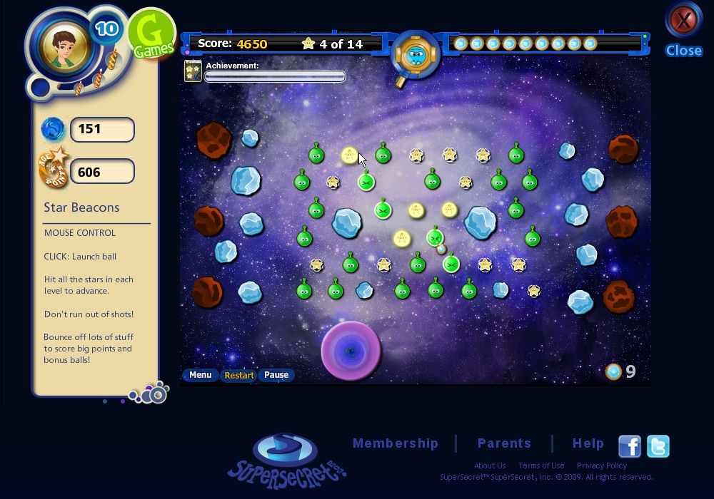 Screenshot of SuperSecret (Browser, 2009) - MobyGames