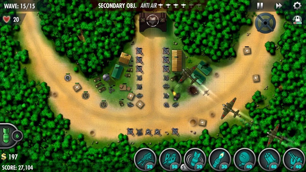 Screenshot of iBomber Defense: Pacific (Macintosh, 2012) - MobyGames