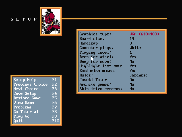 Screenshot of The Many Faces of Go (DOS, 1991) - MobyGames