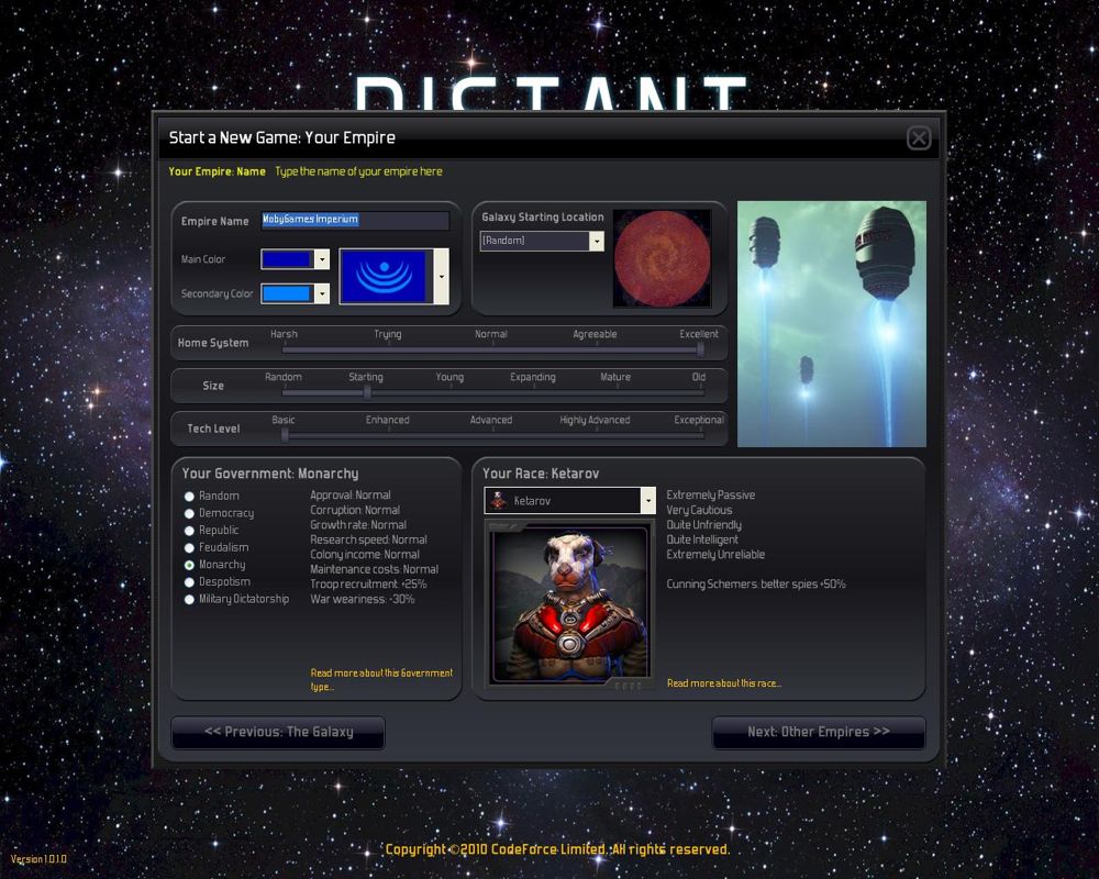 Screenshot of Distant Worlds (Windows, 2010) - MobyGames