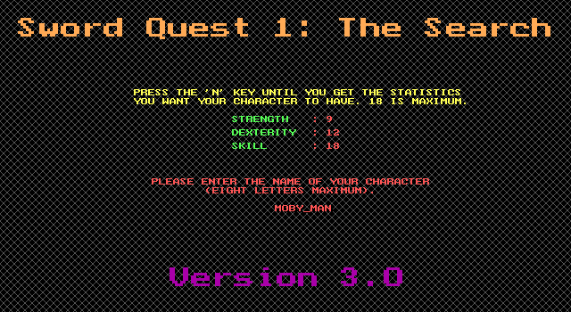 Screenshot of Sword Quest 1: The Search (DOS, 1992) - MobyGames