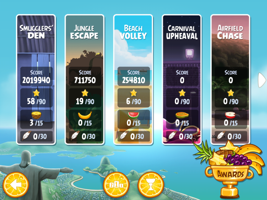 Screenshot of Angry Birds: Rio (iPad, 2011) - MobyGames