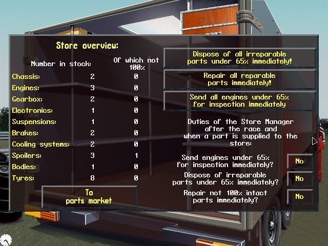 Screenshot of Team F1 (DOS, 1996) - MobyGames