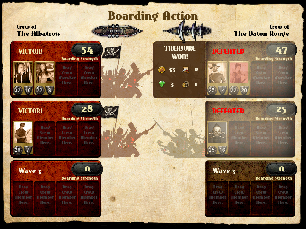Screenshot of Crimson: Steam Pirates (iPad, 2011) - MobyGames