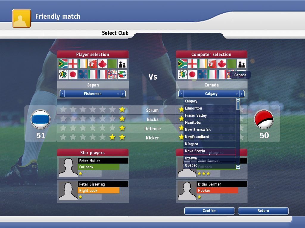 Screenshot of Pro Rugby Manager 2 (Windows, 2005) - MobyGames