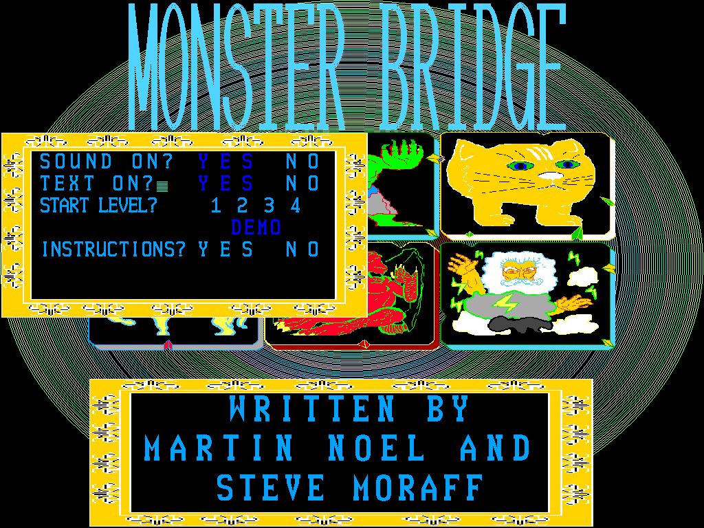 Screenshot of Moraff's Monster Bridge (DOS, 1992) - MobyGames