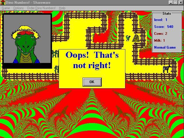 Screenshot of Dino Numbers (Windows, 1997) - MobyGames