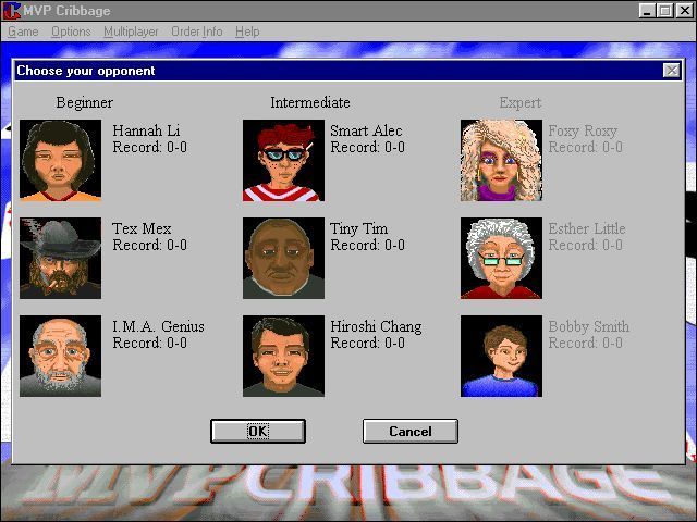 Screenshot of MVP Cribbage Deluxe (Windows, 1997) - MobyGames