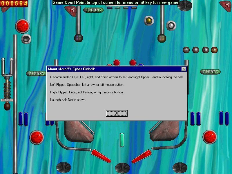 Screenshot of Moraff's Cyber Pinball (Windows, 1996) - MobyGames