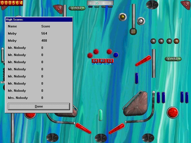 Screenshot of Moraff's Cyber Pinball (Windows, 1996) - MobyGames