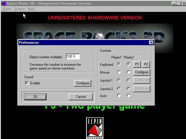 Screenshot of Space Rocks 3D (Windows, 1996) - MobyGames