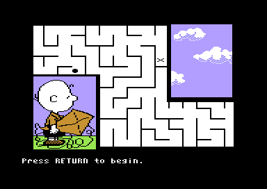 Screenshot of Peanuts Maze Marathon (Commodore 64, 1984) - MobyGames