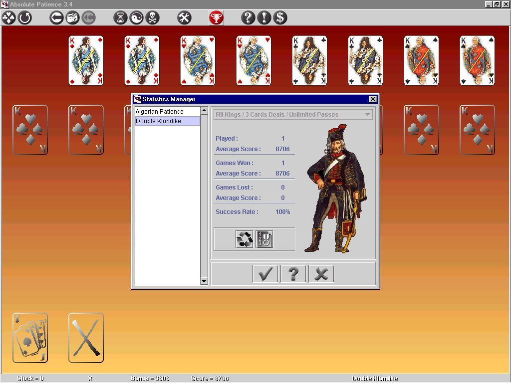 Screenshot of Absolute Patience (Windows, 2000) - MobyGames