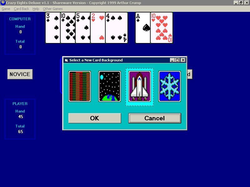 Screenshot of Crazy Eights Deluxe (Windows 3.x, 1999) - MobyGames