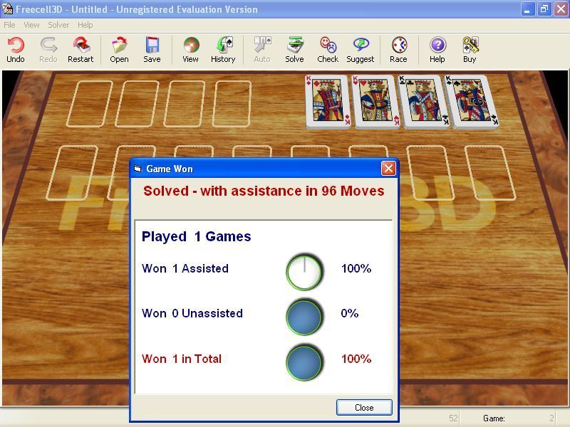 Screenshot of Freecell3D (Windows, 2002) - MobyGames