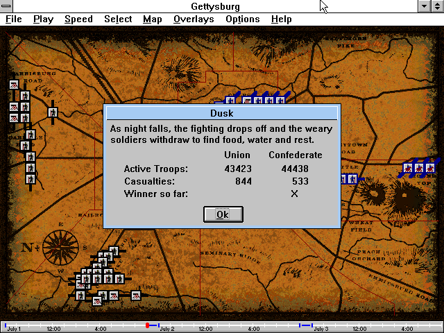 Screenshot of Gettysburg: An Interactive Battle Simulation (Windows 16 ...