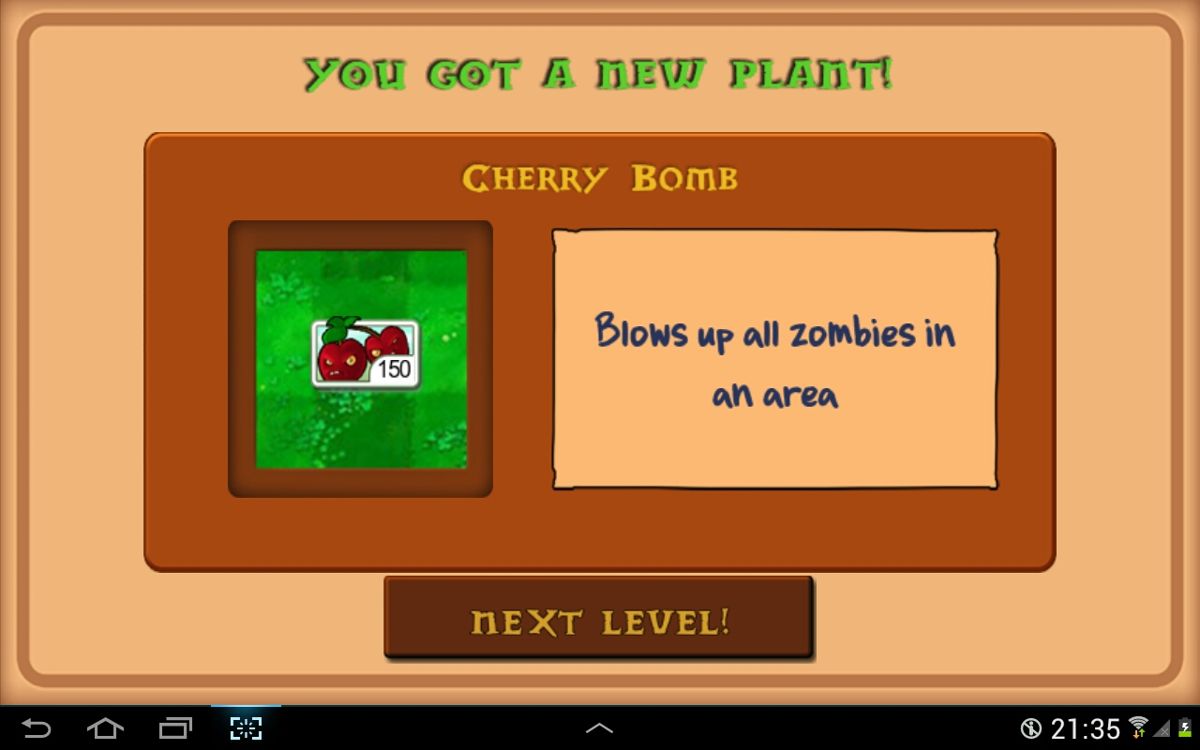 Screenshot of Plants vs. Zombies (Android, 2009) - MobyGames