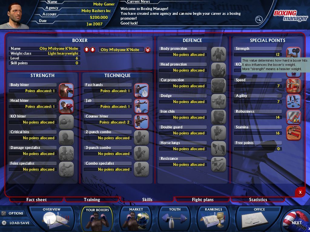 Screenshot of Boxing Manager (Windows, 2007) - MobyGames