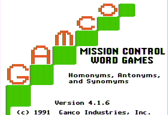 Mission Control Word Games: Homonyms, Antonyms, and Synonyms (1985 ...