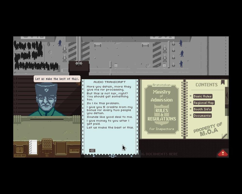 Screenshot of Papers, Please (Windows, 2013) - MobyGames