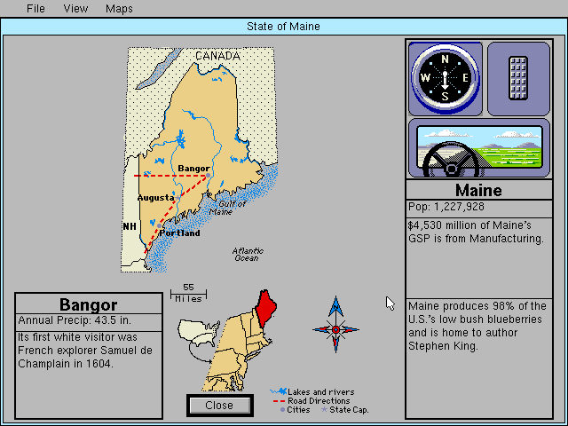 Screenshot of Crosscountry USA (Home Edition) (DOS, 1995) - MobyGames