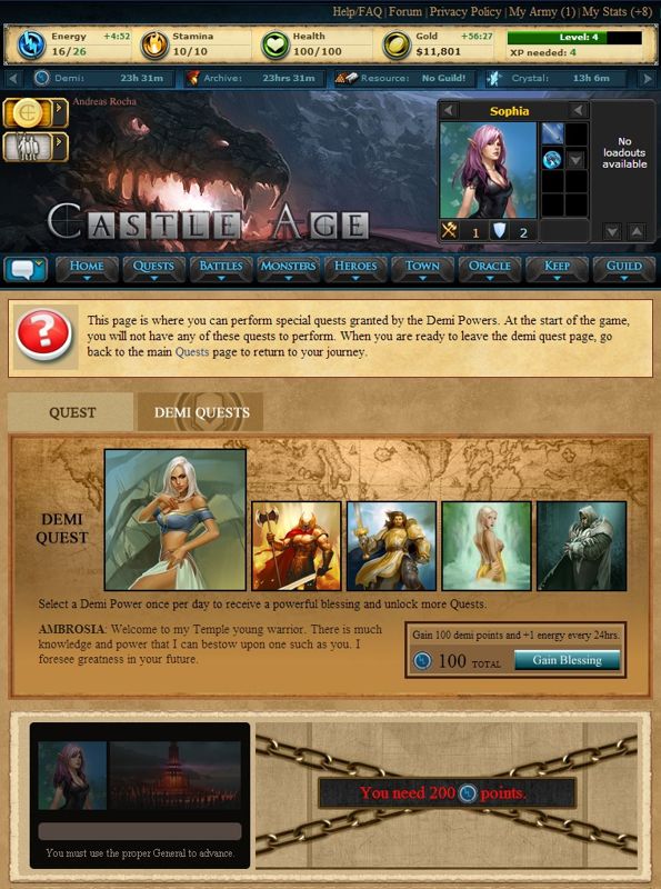 Screenshot of Castle Age (Browser, 2012) - MobyGames