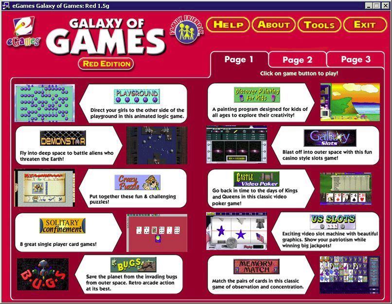 Screenshot of Galaxy of Games: Red Edition (Windows, 2000) - MobyGames