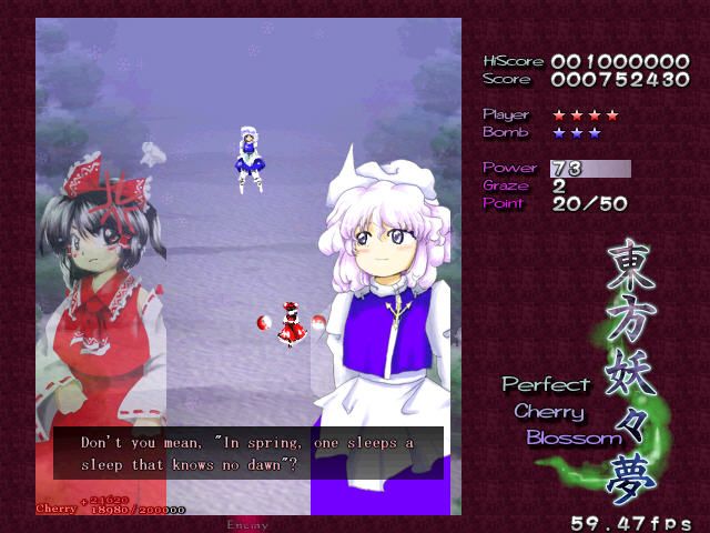 Screenshot of Perfect Cherry Blossom (Windows, 2003) - MobyGames