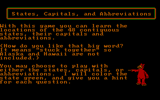 Screenshot of ALF's U.S. Geography (DOS, 1993) - MobyGames