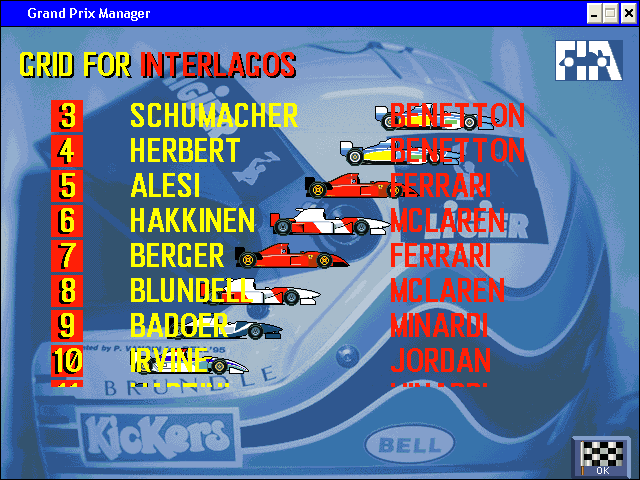 Screenshot of Grand Prix Manager (Windows 3.x, 1995) - MobyGames