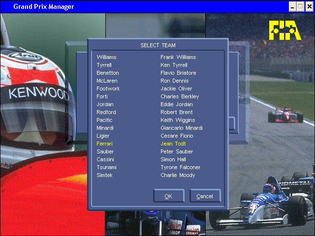 Screenshot of Grand Prix Manager (Windows 3.x, 1995) - MobyGames