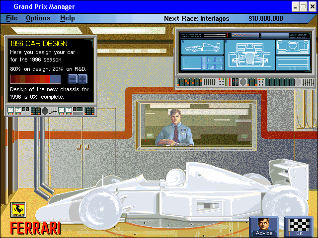 Screenshot of Grand Prix Manager (Windows 3.x, 1995) - MobyGames