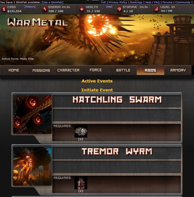 Screenshot of War Metal (Browser, 2012) - MobyGames