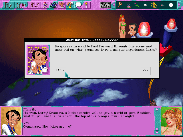 Screenshot of Leisure Suit Larry 6: Shape Up or Slip Out! (DOS, 1993) - MobyGames