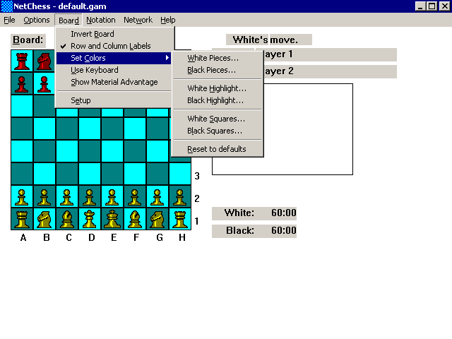 Screenshot of NetChess (Windows, 1995) - MobyGames