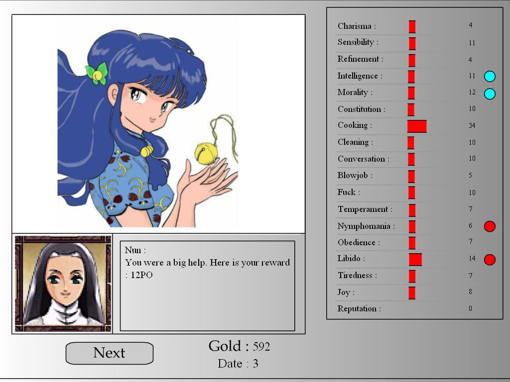 Screenshot of Slave Maker (Browser, 2008) - MobyGames