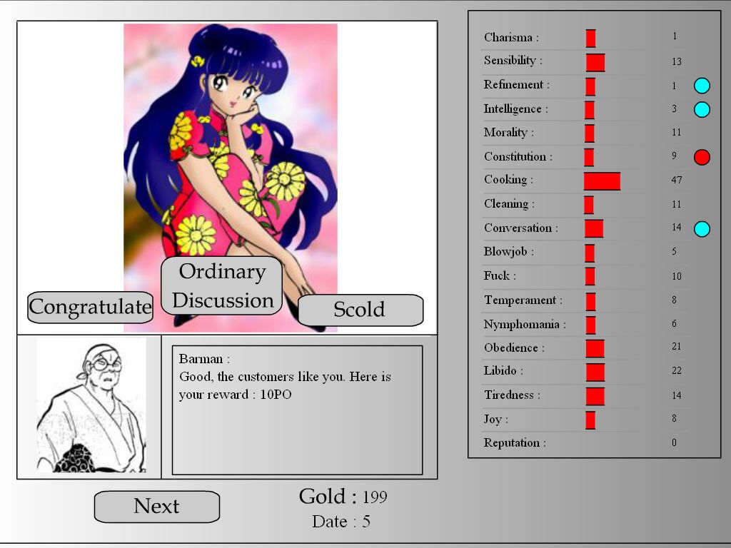 Screenshot of Slave Maker (Browser, 2008) - MobyGames