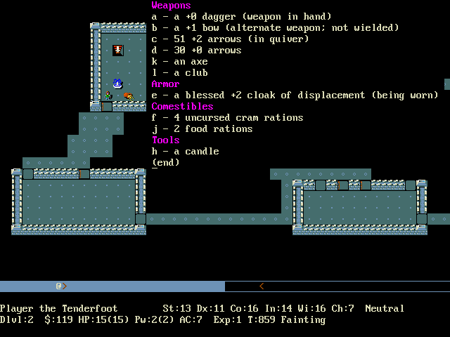 Screenshot of NetHack (DOS, 1987) - MobyGames