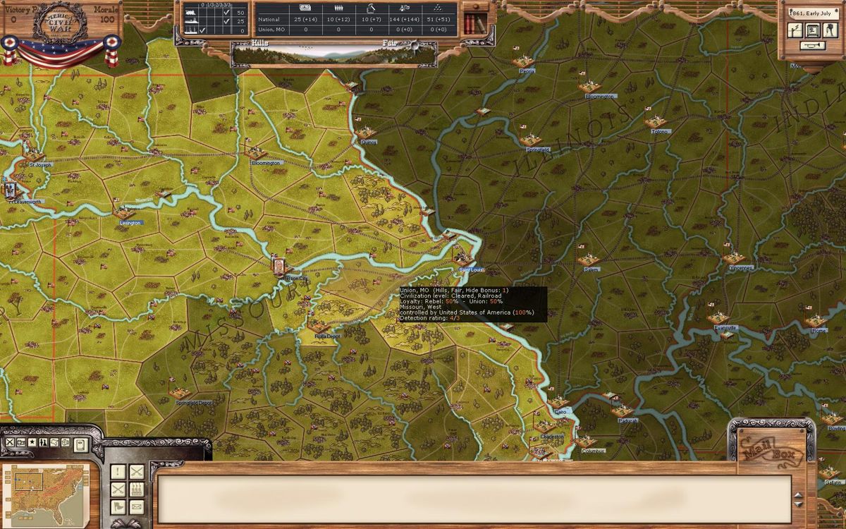 Screenshot of AGEOD's American Civil War (Windows, 2007) - MobyGames