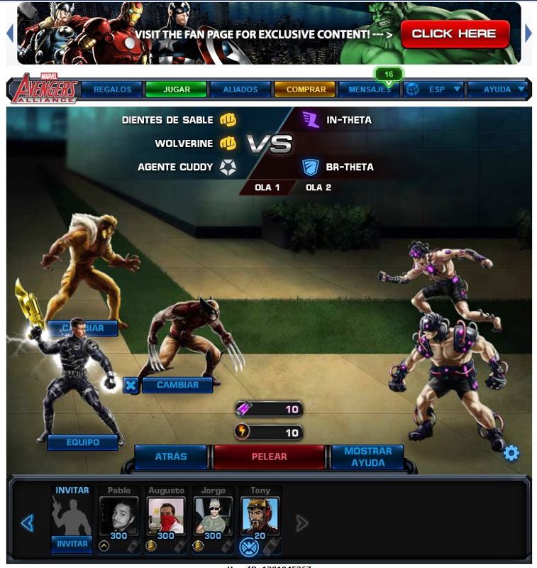 Screenshot of Marvel: Avengers Alliance (Browser, 2012) - MobyGames