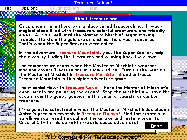 Screenshot of Treasure Galaxy! (DOS, 1994) - MobyGames