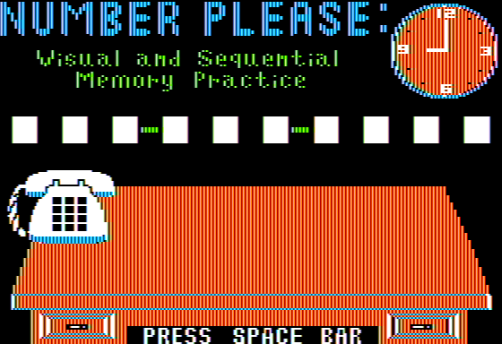 Number Please: Visual and Sequential Memory Practice (1985) - MobyGames