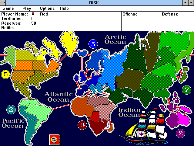 Screenshot of The Computer Edition of Risk: The World Conquest Game (Windows 16-bit, 1991 ...