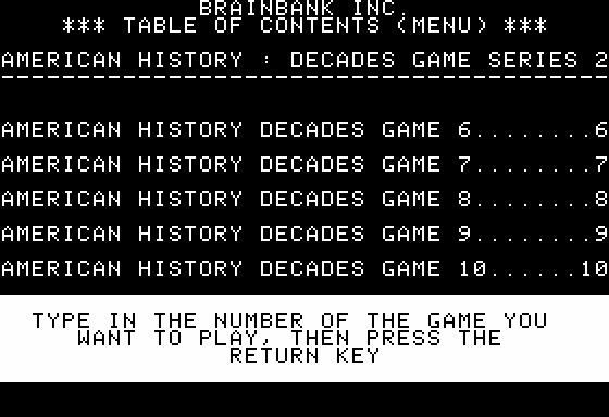 American History: The Decades Game 2 (1983) - MobyGames