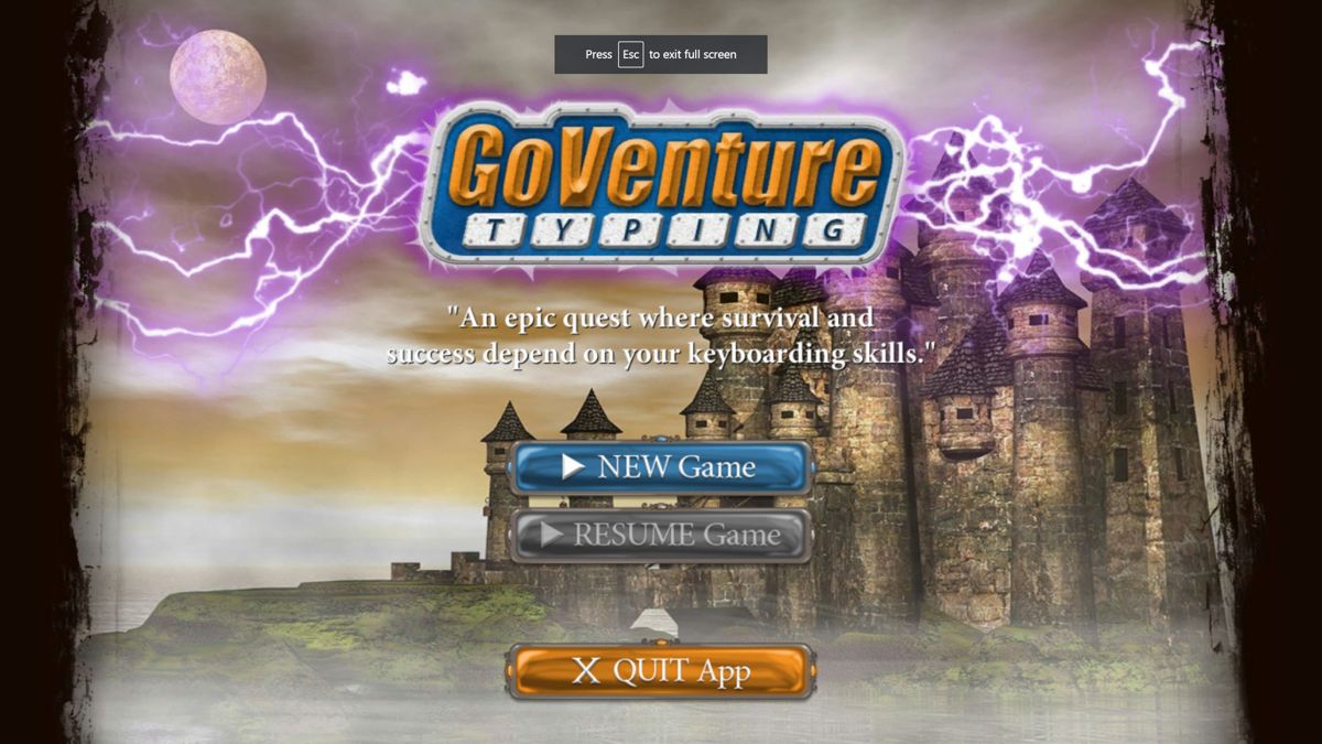Screenshot of GoVenture Typing (Windows, 2019) - MobyGames