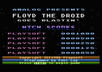 Floyd the Droid Goes Blastin' (1987) - MobyGames