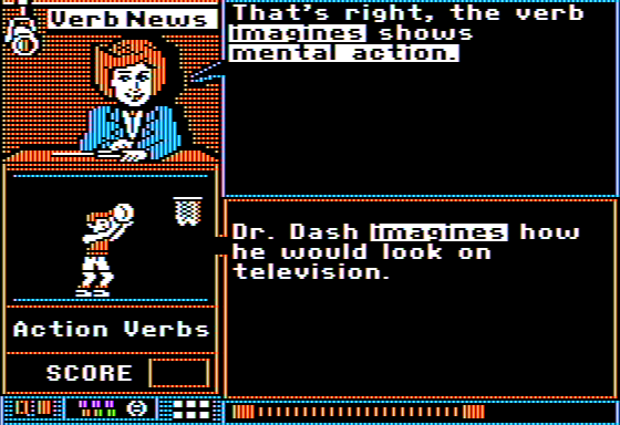 Screenshot of Parts of Speech: Fun with Verbs (Apple II, 1991) - MobyGames