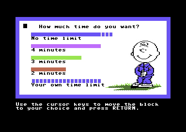Screenshot of Peanuts Maze Marathon (Commodore 64, 1984) - MobyGames